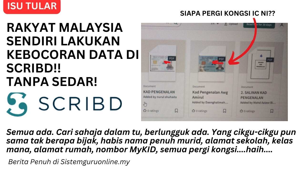 Kebocoran Data Di Scribd Oleh Rakyat Malaysia Sendiri