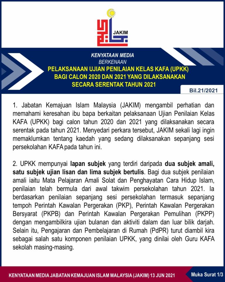 Official Jadual UPKK Bagi Calon 2020 Dan 2021