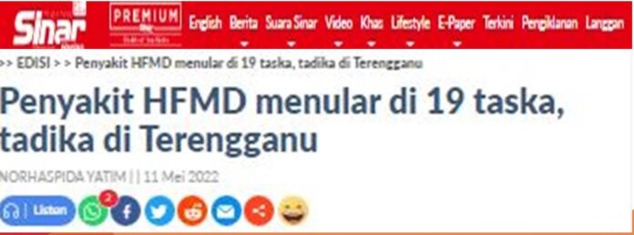 Peringatan Buat Ibubapa Di Terengganu Kes HFMD Meningkat Dan Tular Di Taska