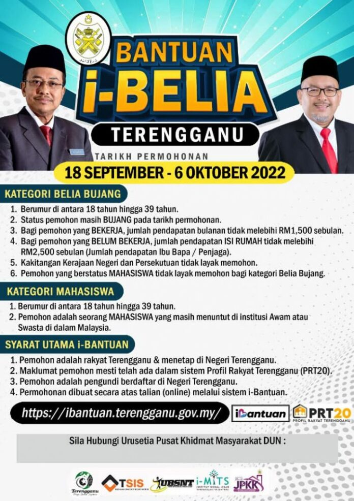 Terkini : I-Belia, Permohonan Bantuan One-Off Belia Terengganu RM150
