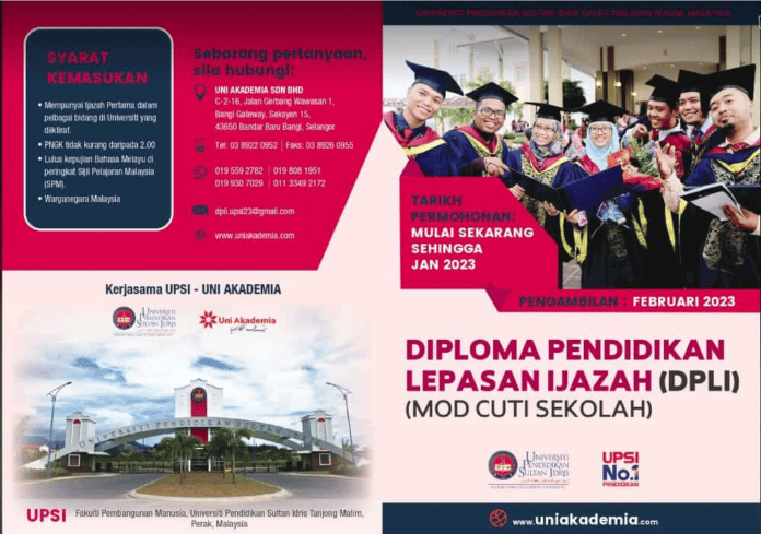 Peluang Kerjaya Guru: UPSI Buka Pengambilan Pelajar Diploma Pendidikan ...