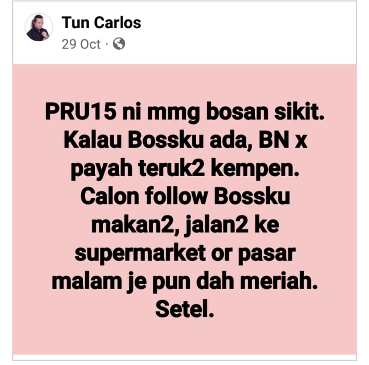PRU 15: Barisan Nasional Tersungkur Kerana Hilang Aura "Bossku"