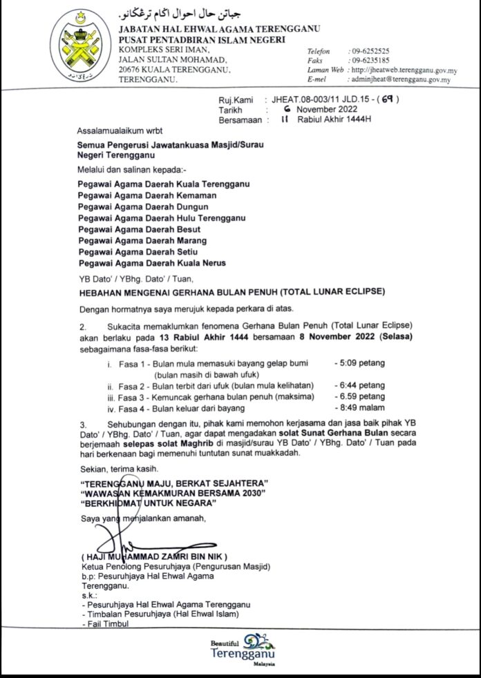 Hebahan Gerhana Bulan Penuh Hari Ini 8 November 2022