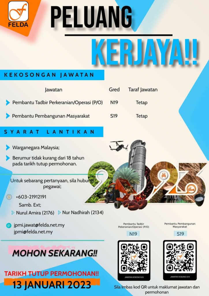 Jawatan Kosong Felda Lembaga Kemajuan Tanah Persekutuan 2023