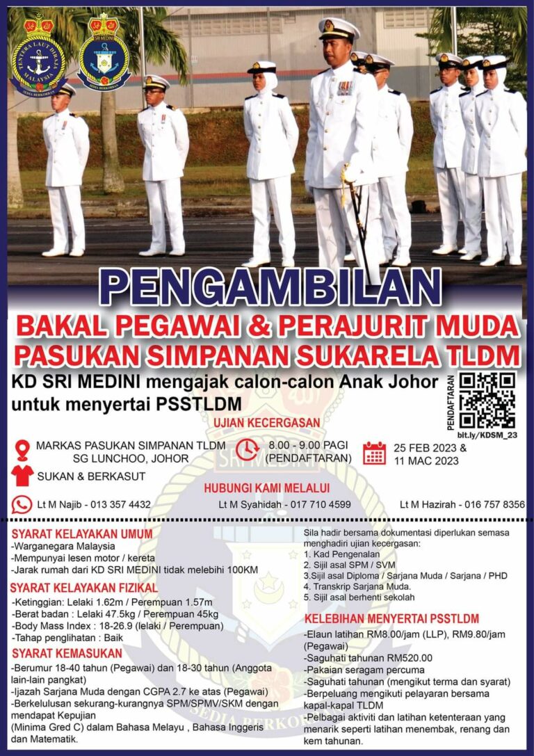 Pengambilan Terbuka TLDM Bakal Pegawai & Perajurit Muda Buat Lepasan ...