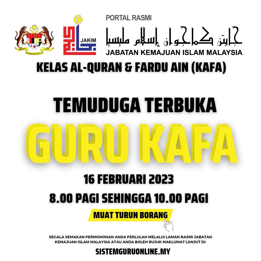 Temuduga Terbuka Guru Kafa Februari 2023