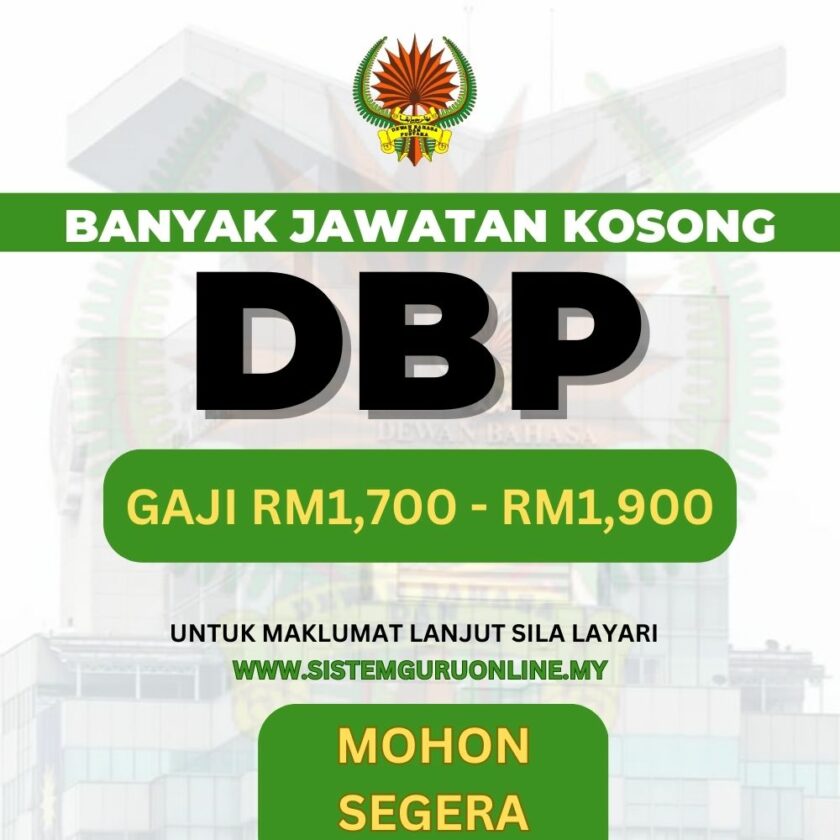 Kerja Kosong Di Dewan Bahasa & Pustaka (DBP) Effective April 2023