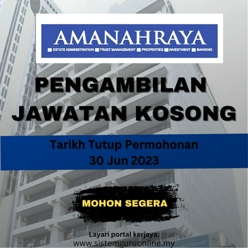 Official Pengambilan Jawatan Kosong Amanah Raya Berhad Jun 2023