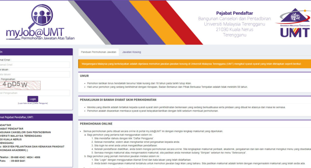 Official Pengambilan Jawatan Kosong Universiti Malaysia Terengganu (UMT) Julai 2023