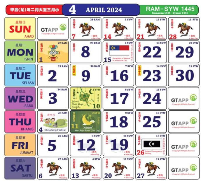 Kalendar Dan Public Holiday 2024 Serta Template Kalendar Yang Anda ...