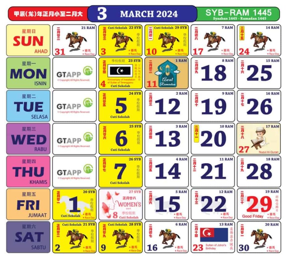 Kalendar Dan Public Holiday 2024 Serta Template Kalendar Yang Anda ...