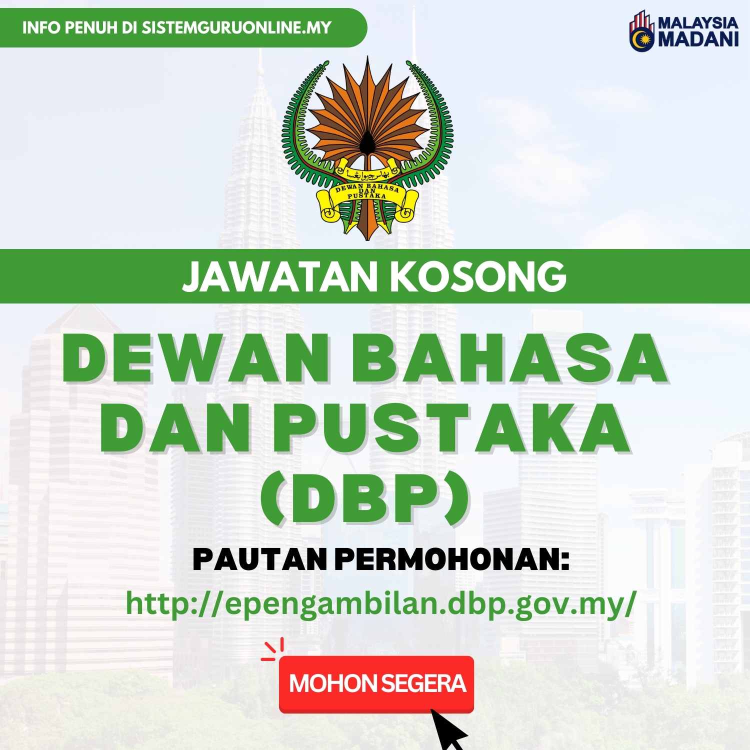 Mohon Kerja Dewan Bahasa Pustaka Oktober 2023