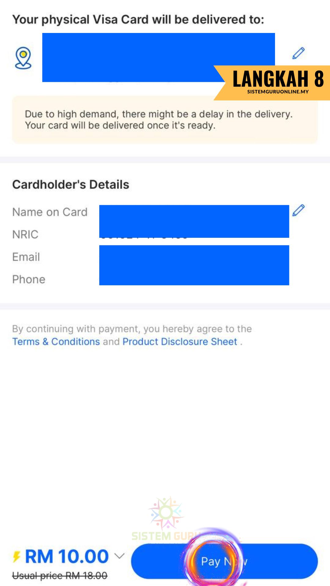 15 Langkah Untuk Dapatkan Kad Visa Debit Touch N Go (TNG) Dengan Title Dato & Datin