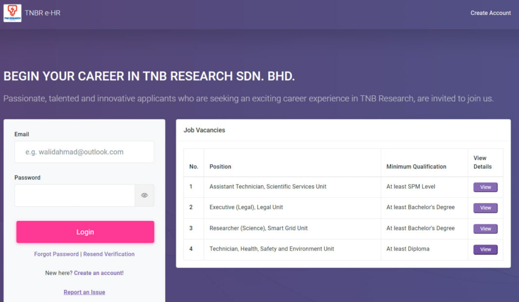 Kerja TNB Research : 4 Jawatan Dibuka Untuk Seluruh Rakyat Malaysia