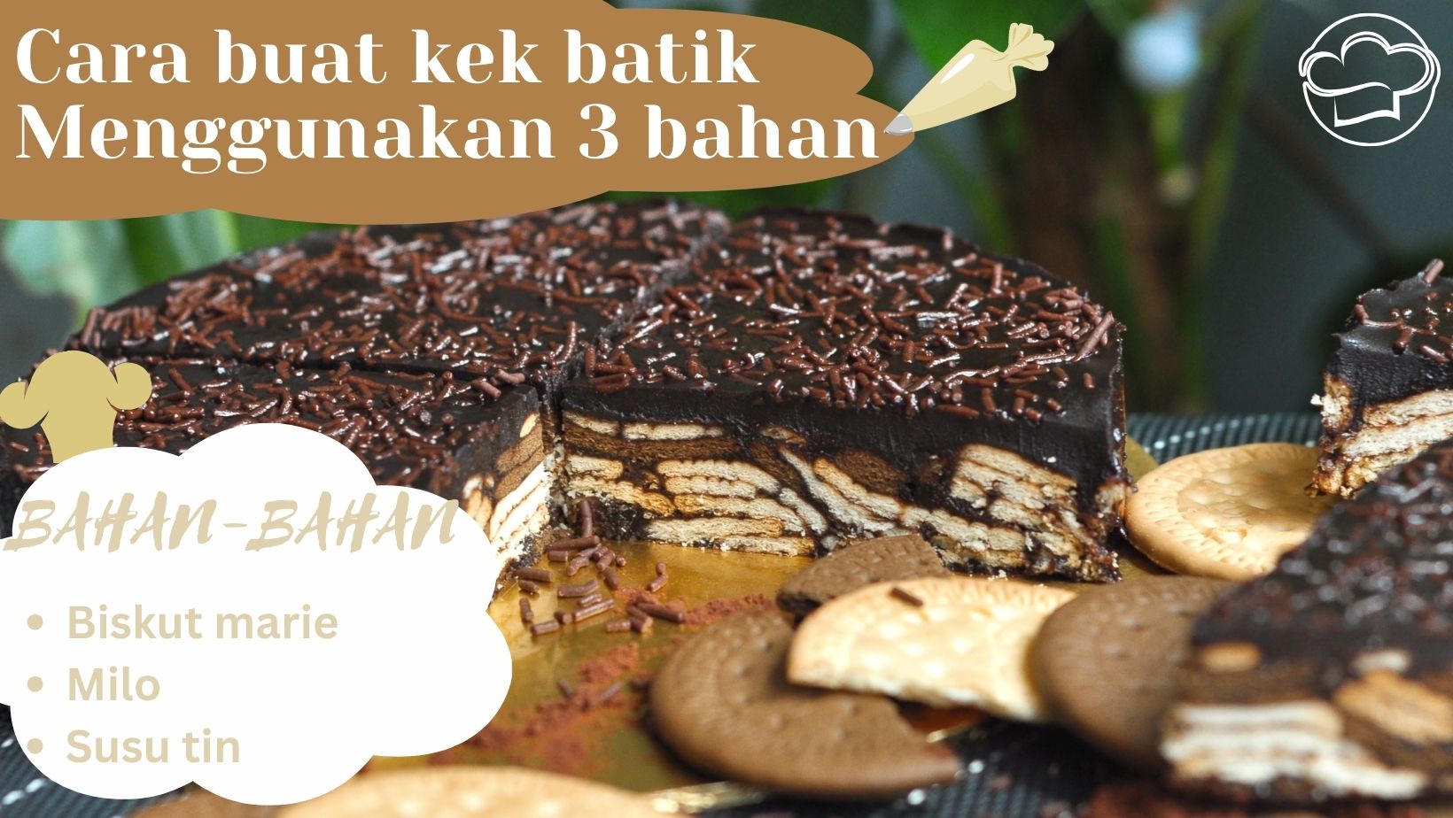 Cara Buat Kek Batik: Mudah, Lembut Dan Sedap Menggunakan 3 Bahan