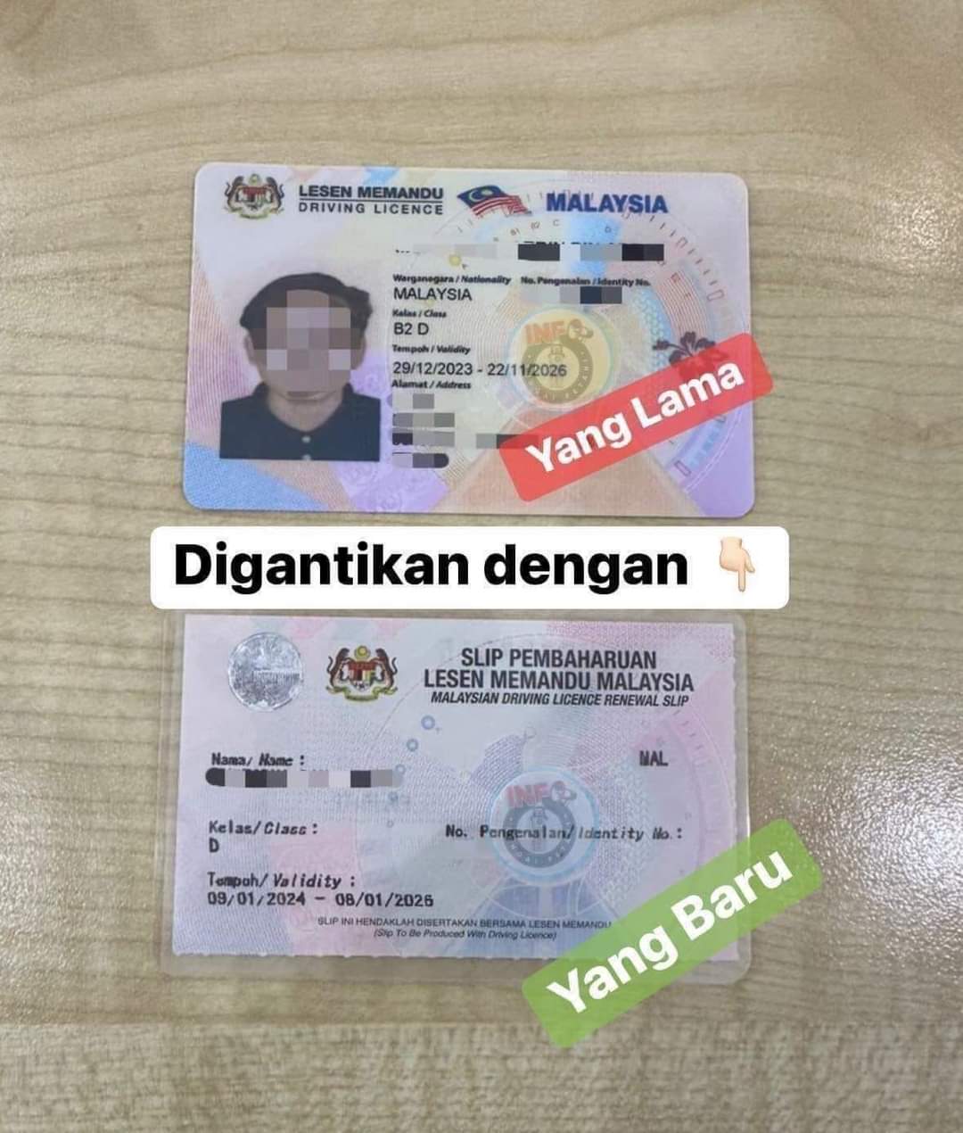 Ciri Dan Bentuk Lesen Memandu Baru 2024, Macam Kertas Yang Dilaminate?