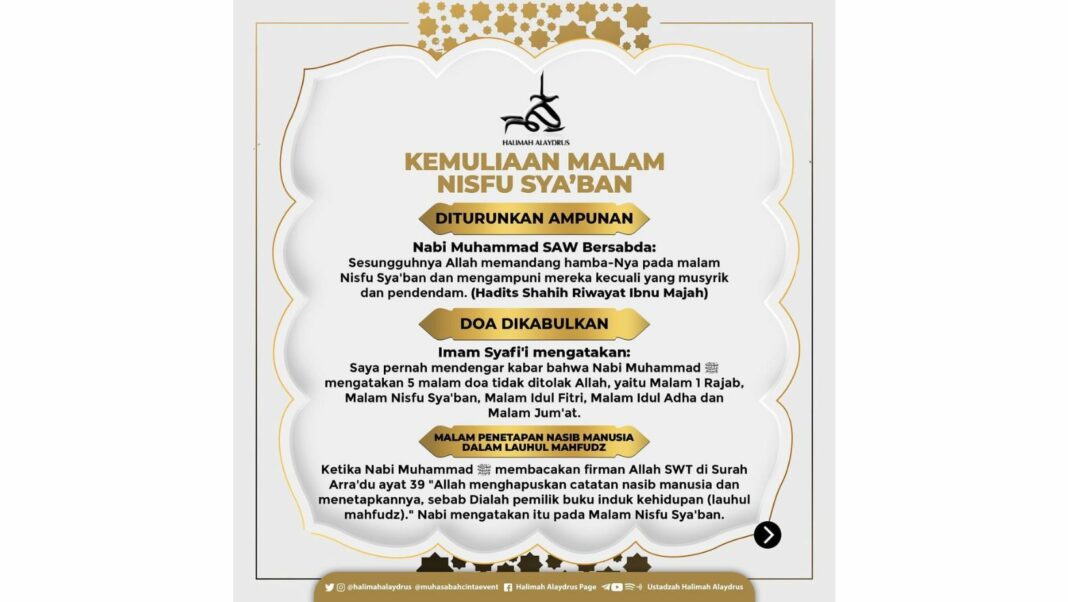Tarikh Nifsu Syaaban 2024 Dan Kelebihan Malam Nifsu Syaaban