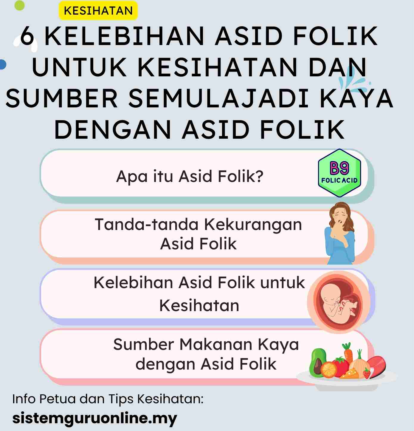 6 Kelebihan Asid Folik Untuk Kesihatan Dan Sumber Makanan Kaya Dengan ...