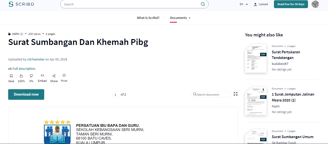 Kebocoran Data Di Scribd Oleh Rakyat Malaysia Sendiri