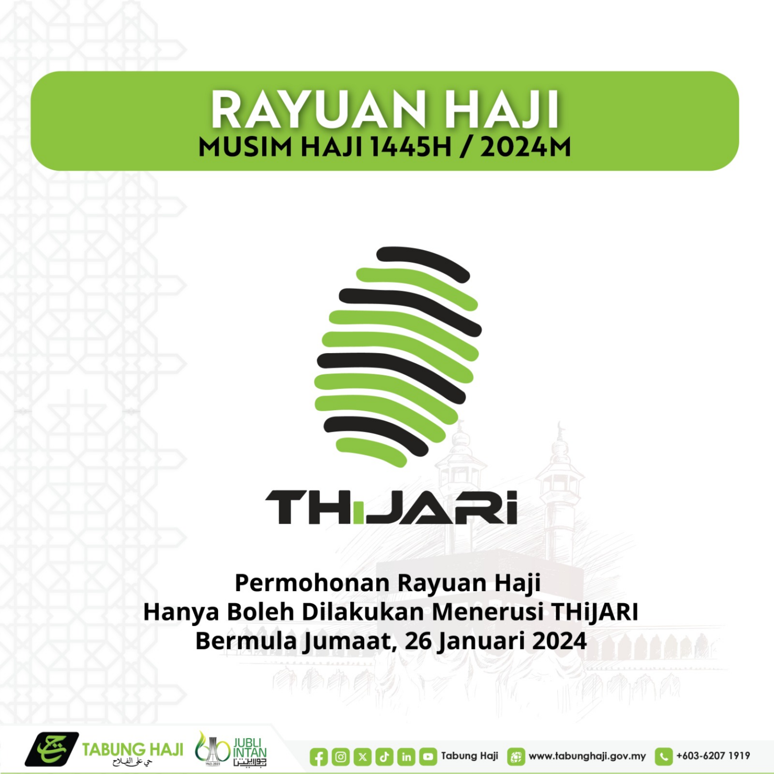 Rayuan Haji 2024 : Daftar, Kelayakan Dan Cara Mohon Melalui Thijari