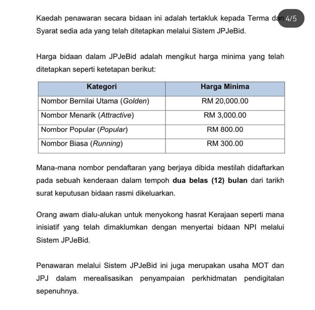 JPJ Umum Nombor Plat Gold JPJ Dan Cara Bida Nombor GOLD Melalui JPJeBid