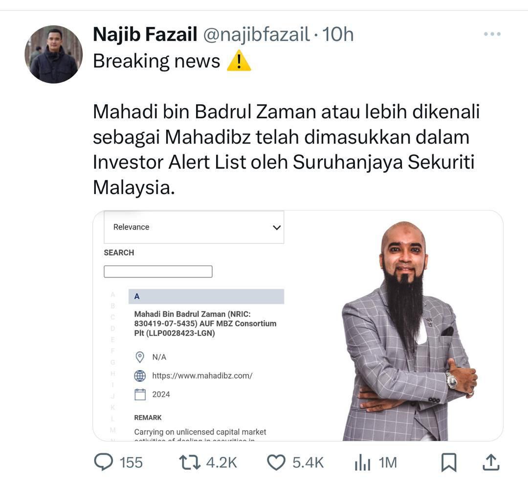 Biodata Dato Sri Mahadi BZ - Jutawan Dan Suami Heliza Helmi