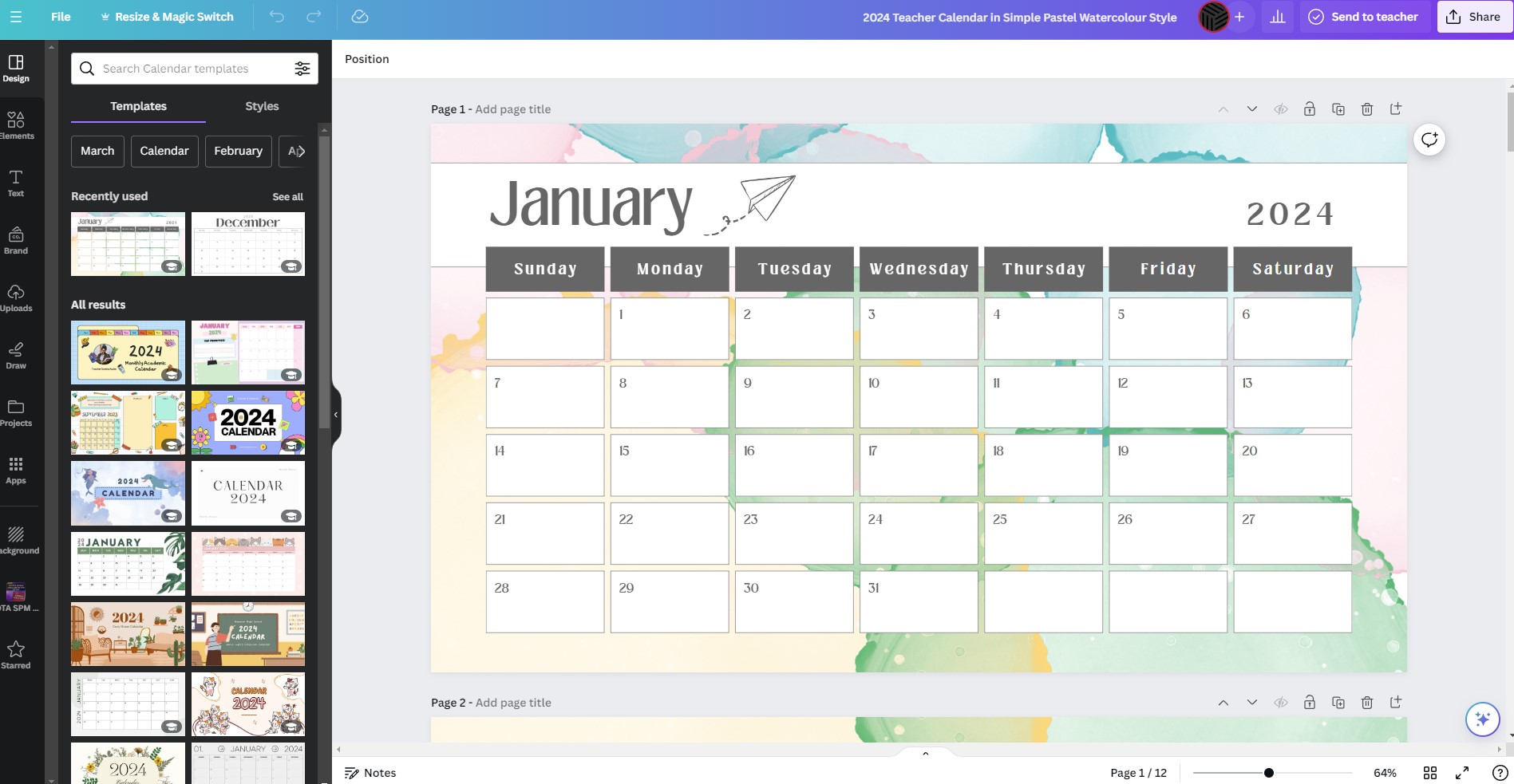 Download Kalendar 2024 PDF Dan Template Kalendar 2024 Canva