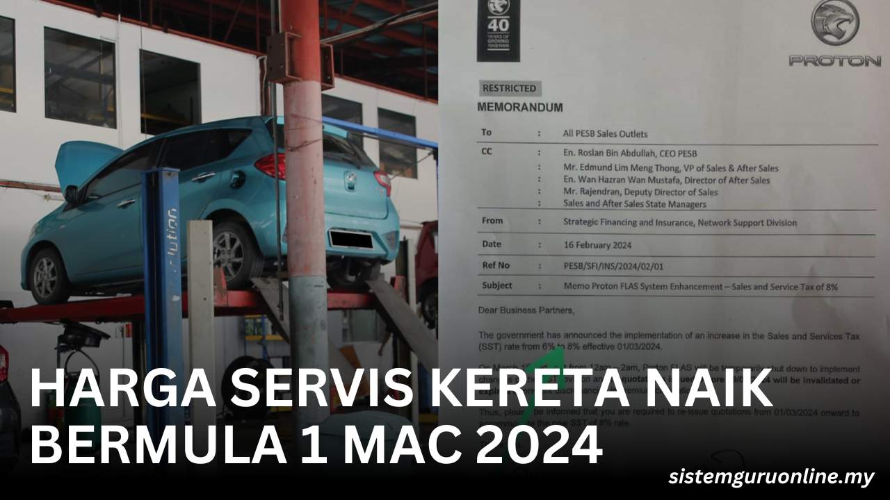 Harga Servis Kereta Naik Bermula 1 Mac 2024