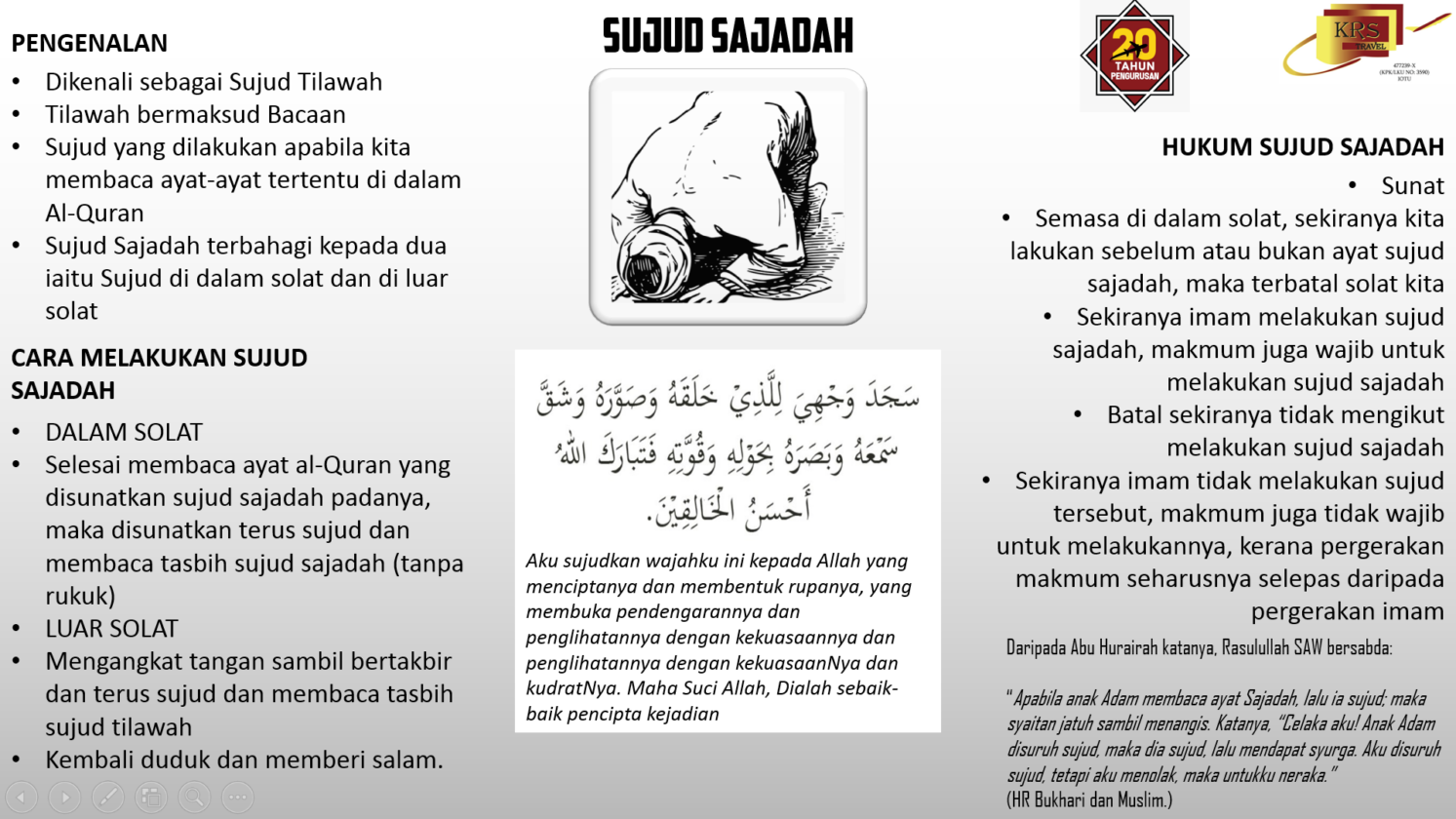 Hukum Sujud Sajadah (Sujud Tilawah) Dan Panduan Sujud Sajadah Semasa Solat