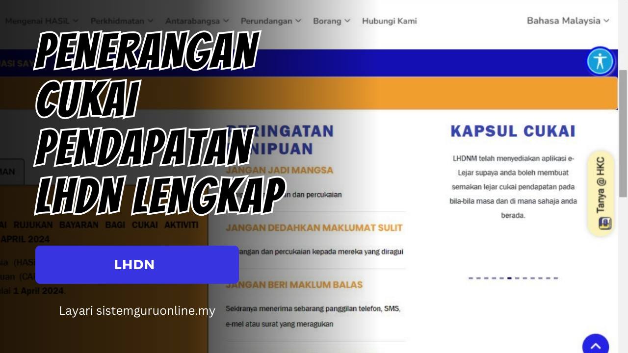 Penerangan Cukai Pendapatan LHDN Lengkap