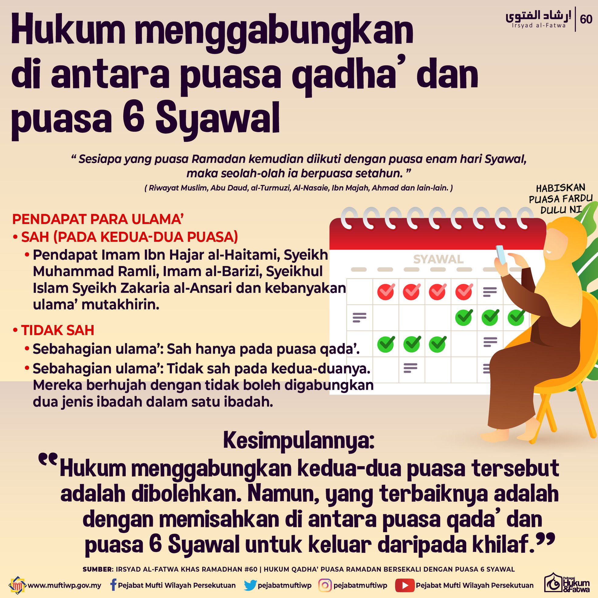 Lafaz Niat Puasa Ganti Dan Hukum Gabung Puasa Ganti Dan Puasa Enam Syawal