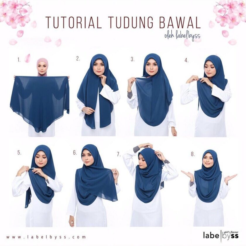 Koleksi Tutorial Tudung Viral Shawl, Bawal Dan Lain-lain Untuk Raya