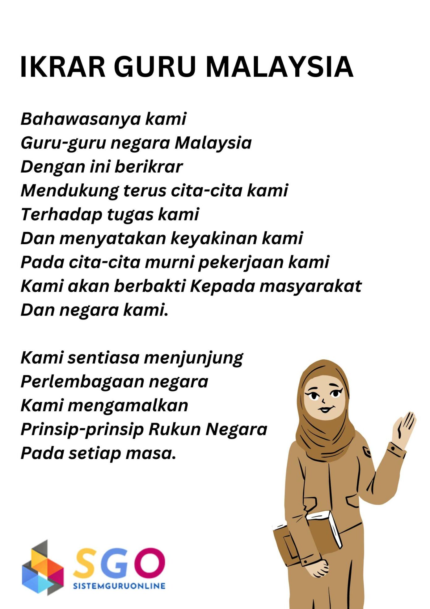Lirik Lagu Kami Guru Malaysia Dan Ikrar Guru Yang Boleh Digunakan ...