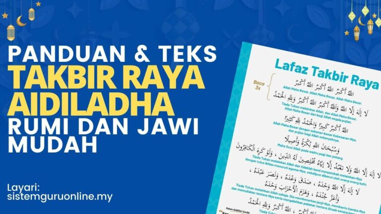 Panduan Dan Teks Lafaz Takbir Raya Aidiladha Rumi Dan Jawi
