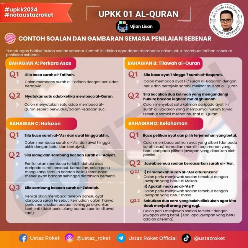 Jadual UPKK 2024 Dan Format Baharu UPKK 2024 Official
