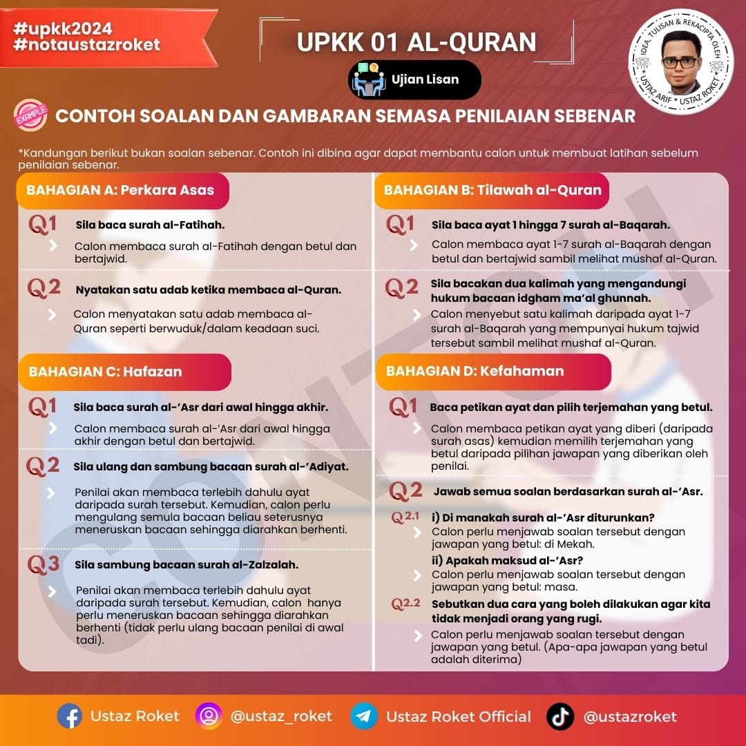 Jadual UPKK 2024 Dan Format Baharu UPKK 2024 Official