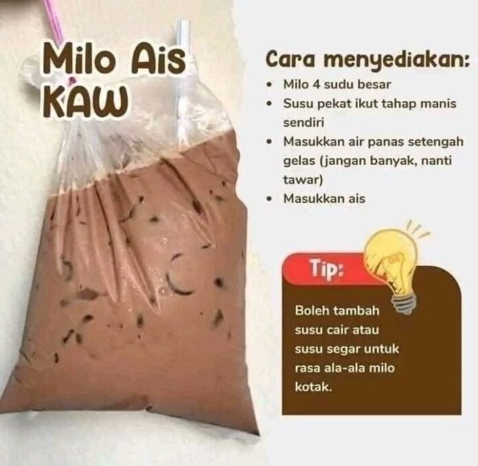 Resepi Dan Cara Buat Milo Ais Kaw Yang Sedap