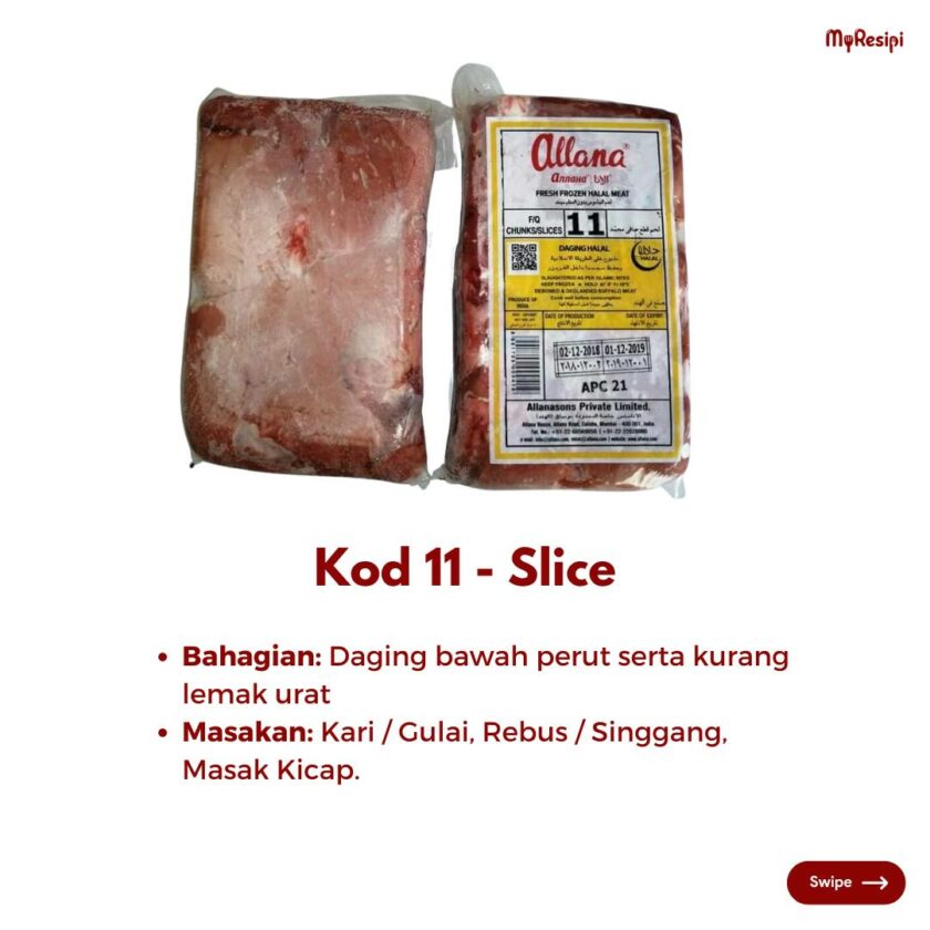 Senarai Nombor Kod Daging Allana Serta Cara Masakan Dan Bahagian Daging ...