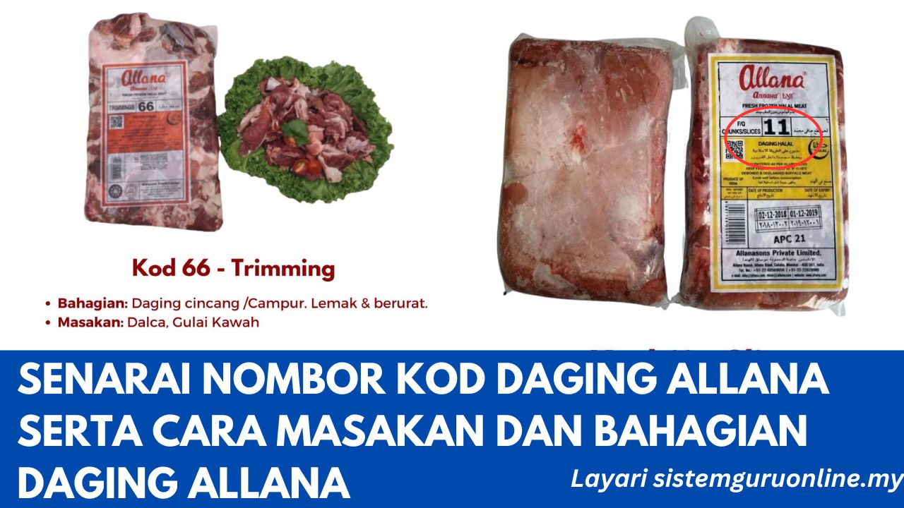 Senarai Nombor Kod Daging Allana Serta Cara Masakan Dan Bahagian Daging ...