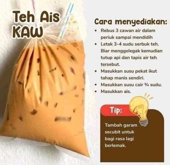 Resepi Dan Cara Buat Teh Ais Kaw Yang Sedap