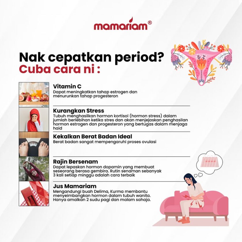 5 Petua Cara Cepat Haid Datang Bagi Perempuan Yang Sedang Merancang