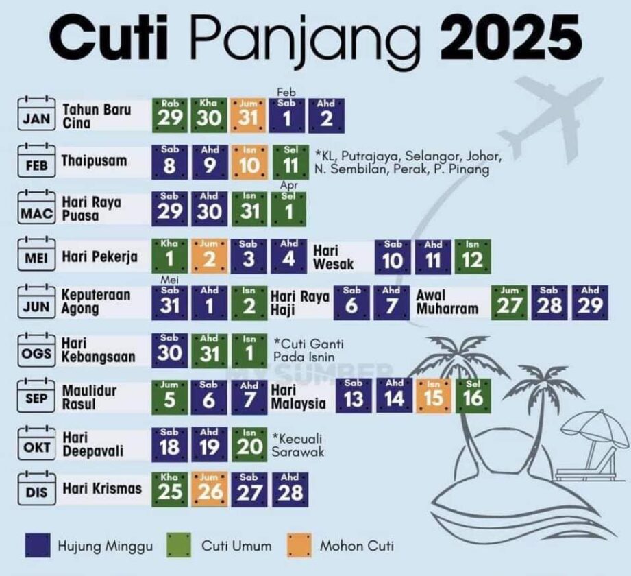 Senarai Tarikh Cuti Panjang 2025 Terbaik Untuk Cuti Dan Kenduri Kahwin