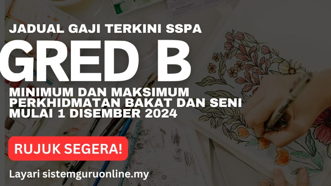 Jadual Gaji Gred B SSPA Terkini Minimum Dan Maksimum Perkhidmatan Bakat ...