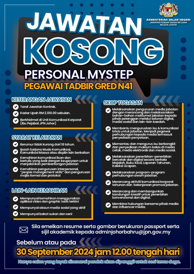 Pengambilan Jawatan JPN September 2024