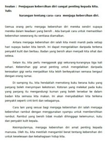 Panduan Dan Contoh Karangan Cara-Cara Menjaga Kesihatan Diri