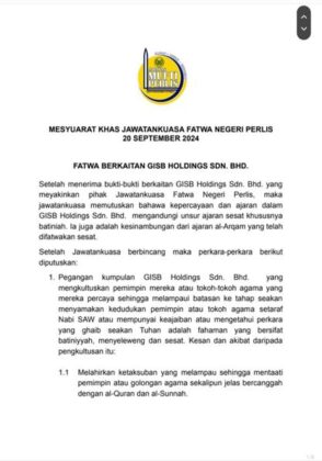 Mufti Perlis Isytihar GISBH Sesat, Haram Segala Aktiviti Dan Ajaran GISBH