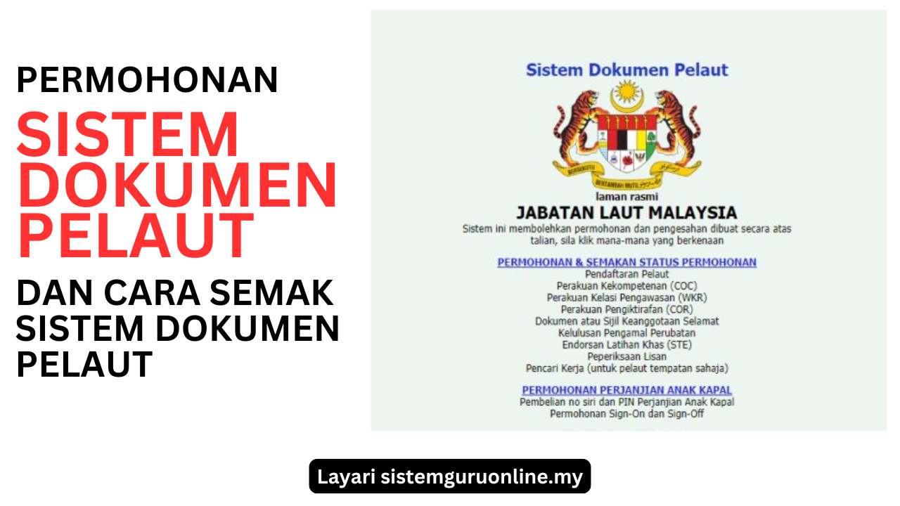 Permohonan Sistem Dokumen Pelaut Dan Cara Semak Sistem Dokumen Laut