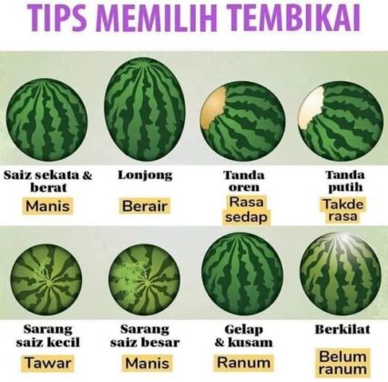 5 Cara Pilih Tembikai Manis Dengan Betul