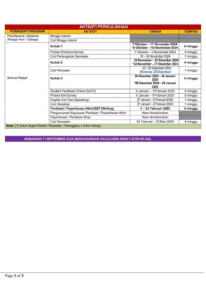 Kalendar Akademik UiTM 2024-2025: Tarikh Exam Dan Cuti Semester