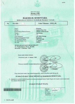 Penerangan Jenis Geran Tanah Di Malaysia
